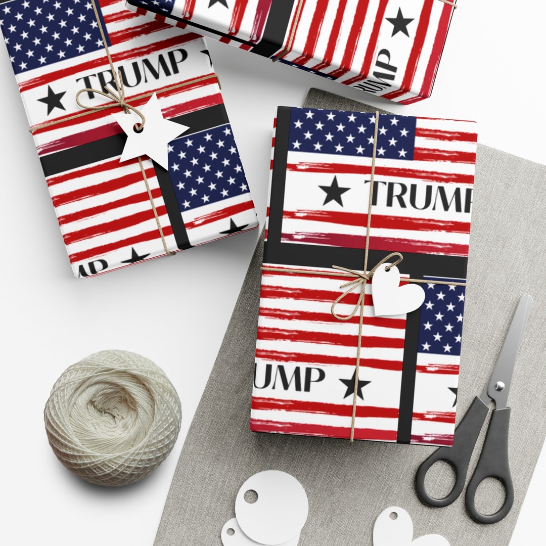 Trump American Flag Wrapping Paper |stars and Stripes| Available in ...