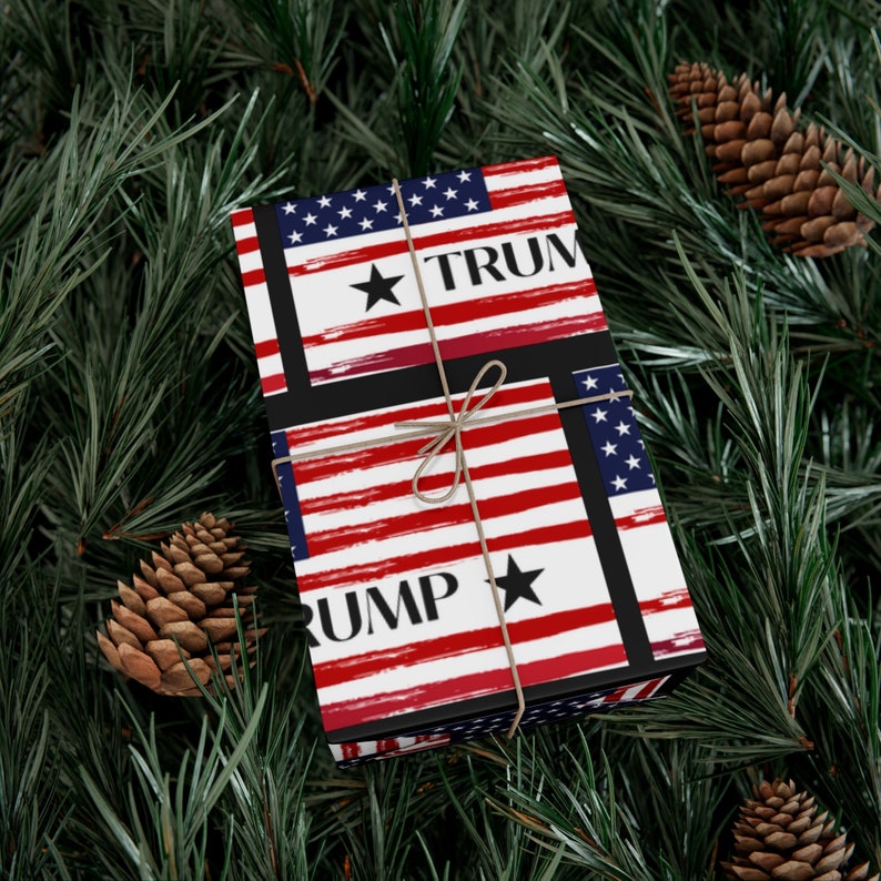 Trump American Flag Wrapping Paper stars and Stripes Available in ...