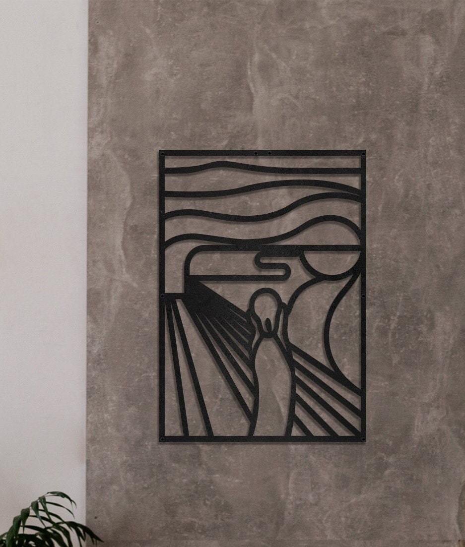 The Scream Metal Wall Art - Modern Metal Wall Decor Featuring the ...