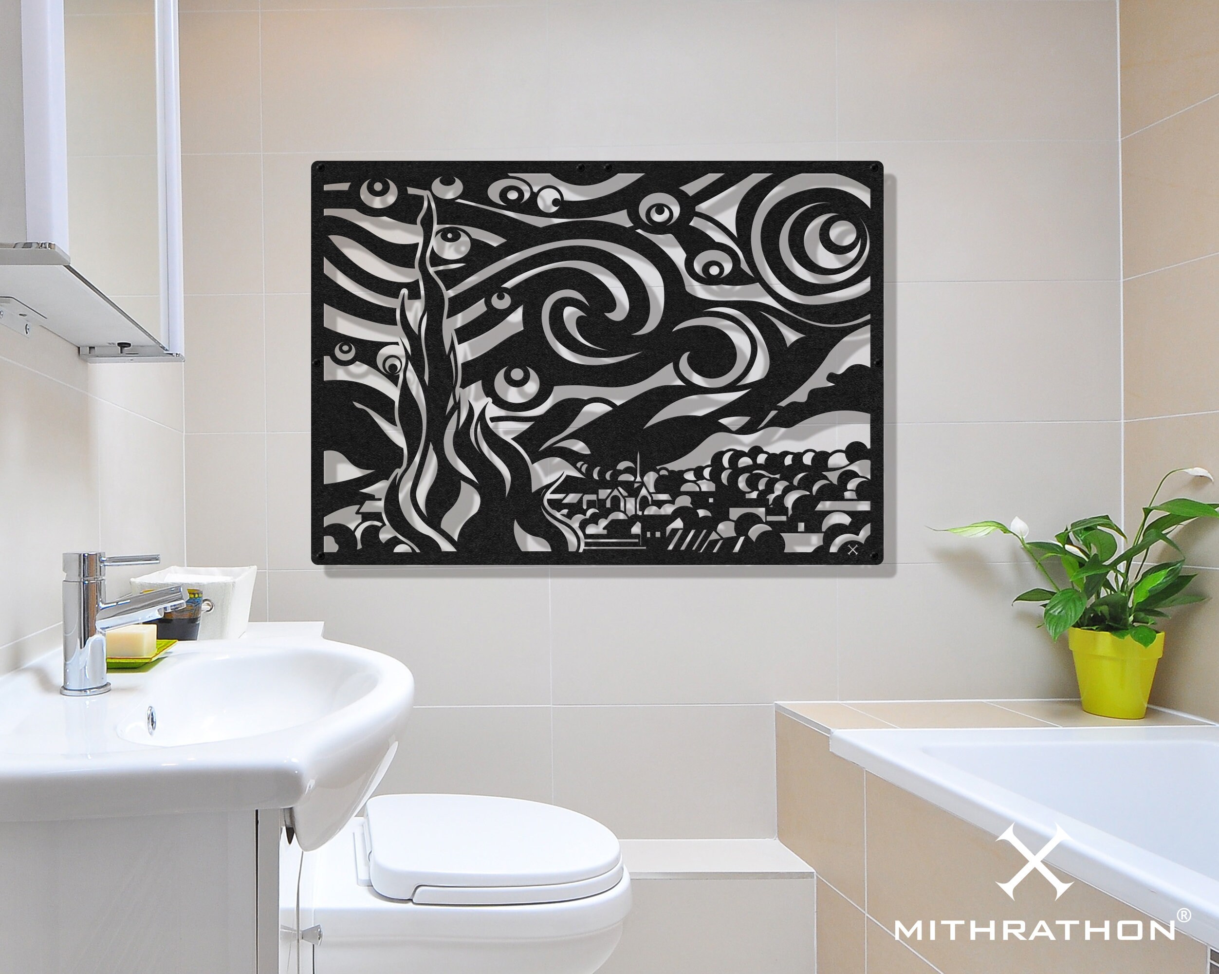 Starry Night Metal Wall Art - Van Gogh Inspired Decor - Unique ...