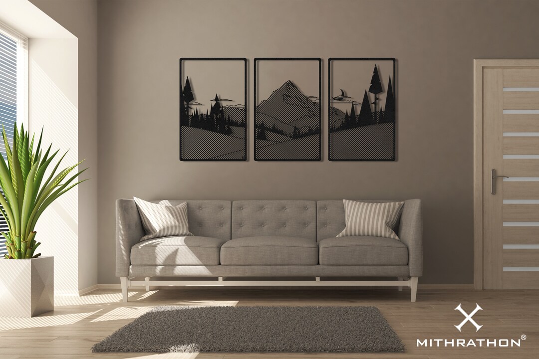 Geometric Nature Art Set for Indoor/outdoor Spaces Modern Wall Decor ...