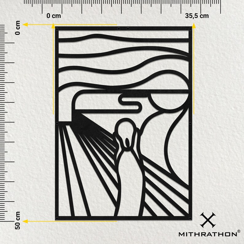 The Scream Metal Wall Art - Modern Metal Wall Decor Featuring the ...