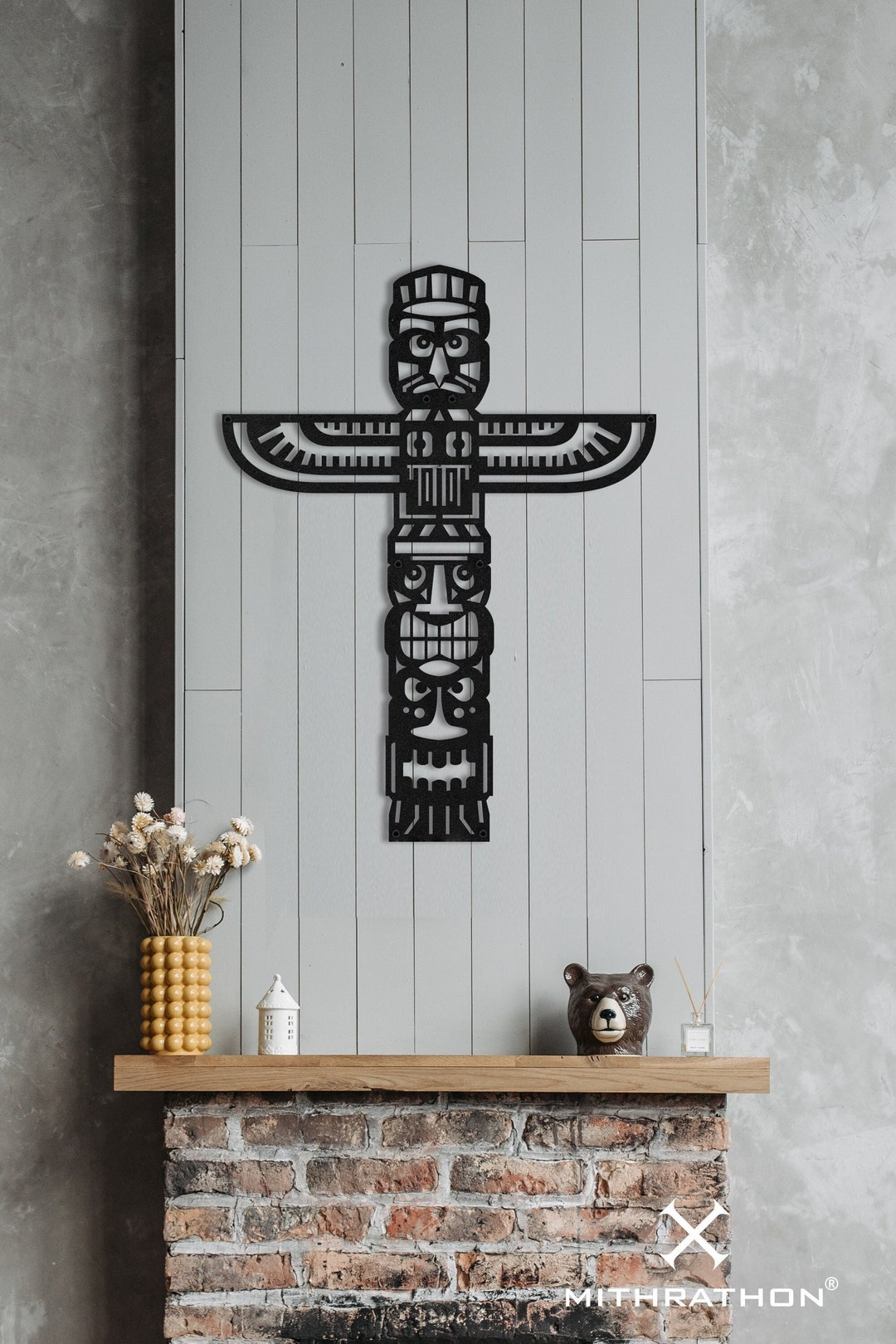 Rustic Totem Metal Wall Design - Perfect for Indoor/outdoor Decor ...