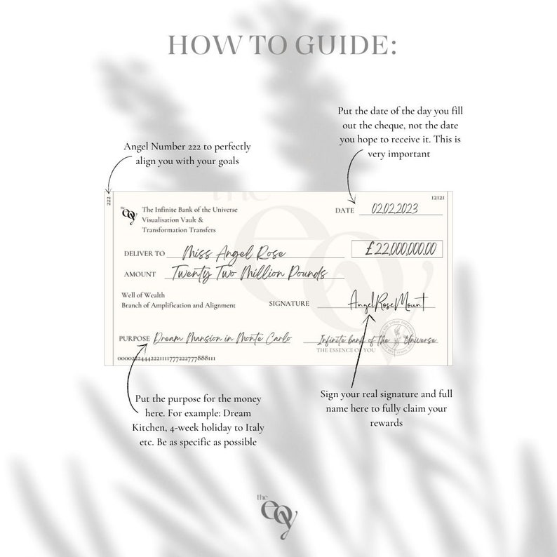 Vision Board Printable Abundance Cheques for Manifesting Wealth and ...