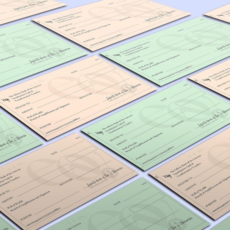 Vision Board Printable Abundance Cheques for Manifesting Wealth and ...