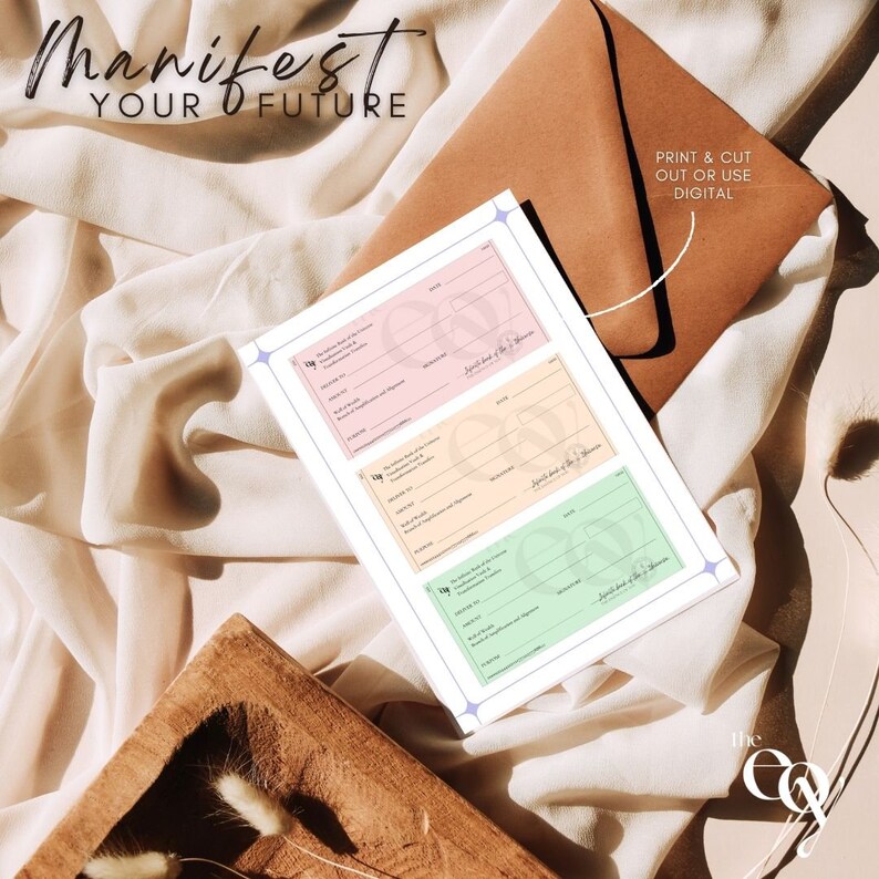 Vision Board Printable Abundance Cheques for Manifesting Wealth and ...