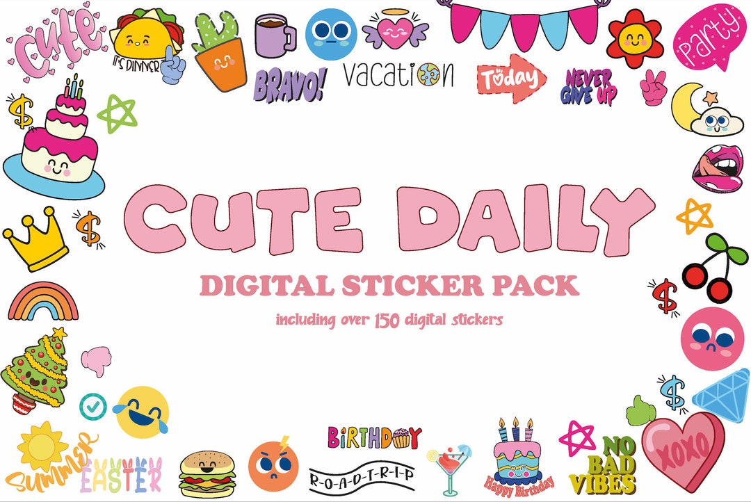 Cute Daily Stickers for Digital Planner - Etsy