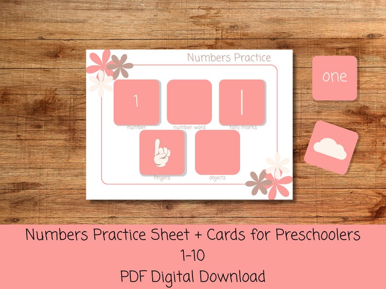 Preschool Numbers Activity | Montessori Printable (PDF Download 1-10 ...