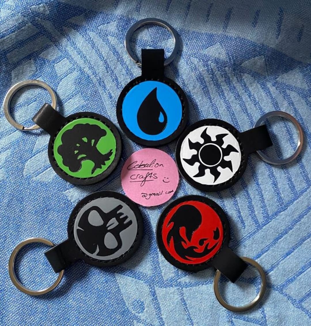 MTG Magic the Gathering Mana Keychains Swamp Forest Plains Island ...