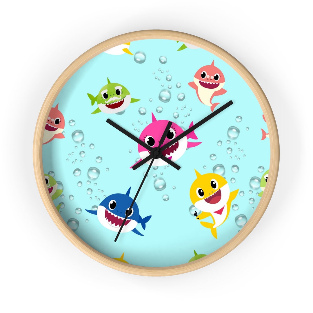 10” Baby Shark Themed Children’s Clock, Nursey Decor - Etsy UK