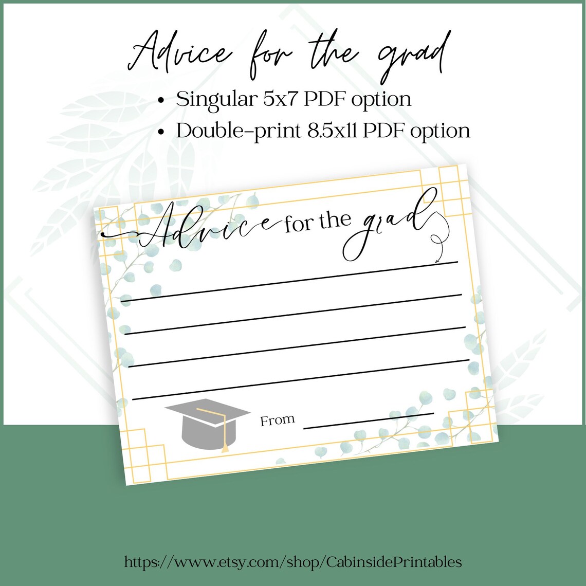 Graduation Advice Printable Card, Thoughtful, Personalized Party Gift ...