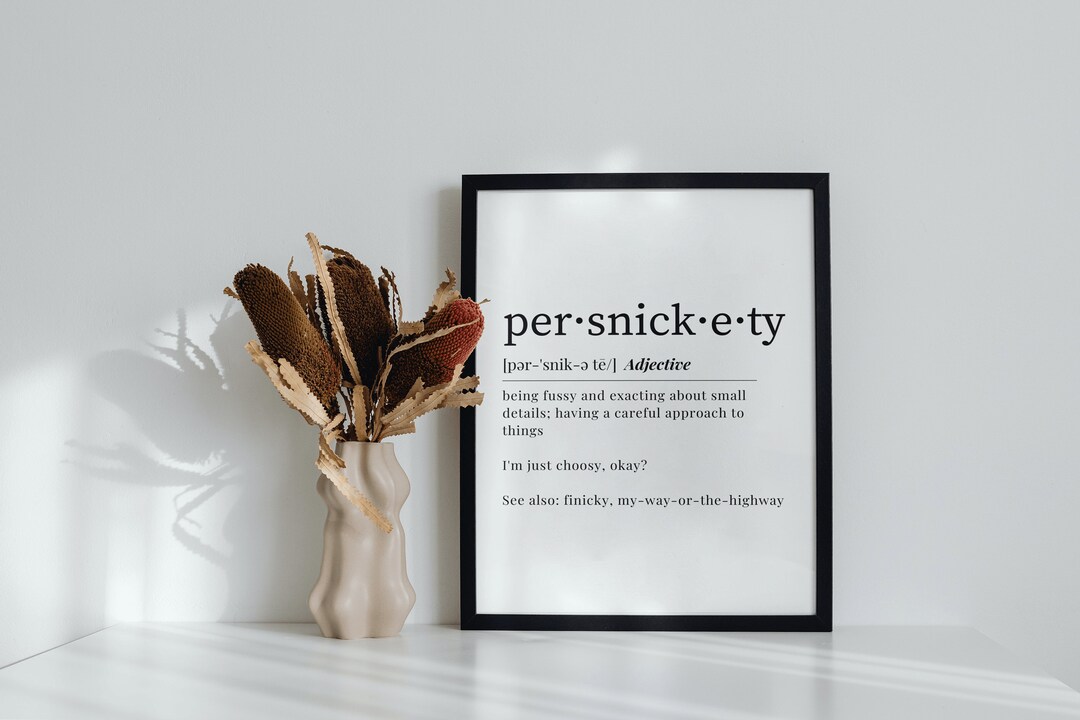 Persnickety Definition Print, Funny Digital Wall Art, Humorous Office ...