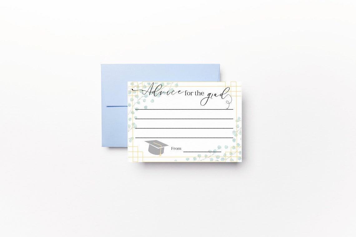 Graduation Advice Printable Card, Thoughtful, Personalized Party Gift ...