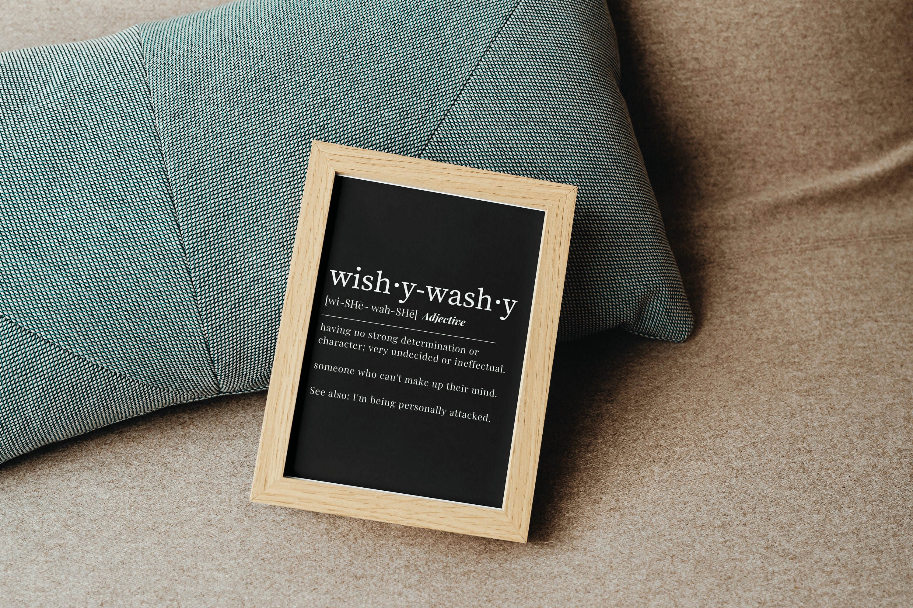 Wishy-washy Definition Print, Funny Office Wall Art, Humorous Decor ...