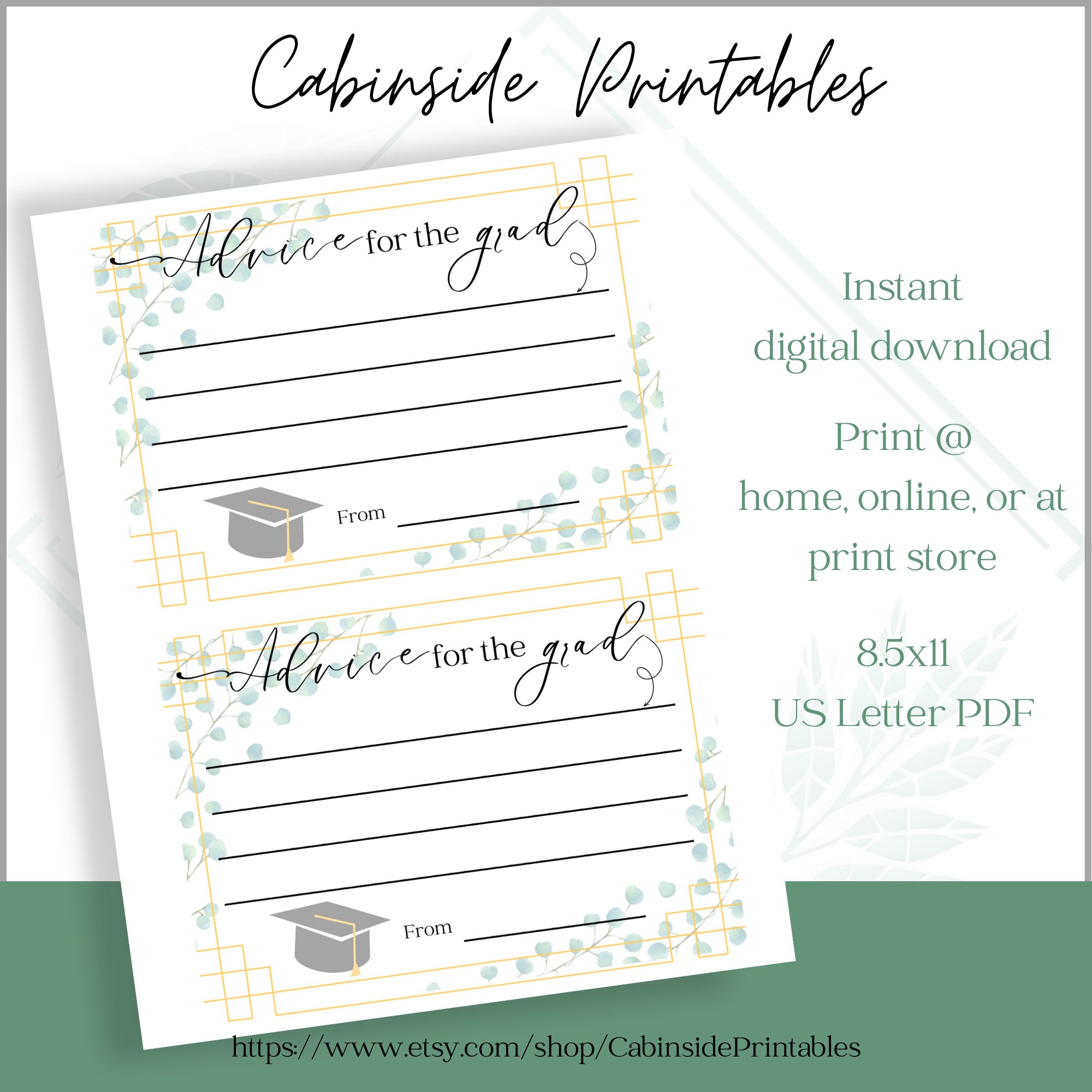 Graduation Advice Printable Card, Thoughtful, Personalized Party Gift ...