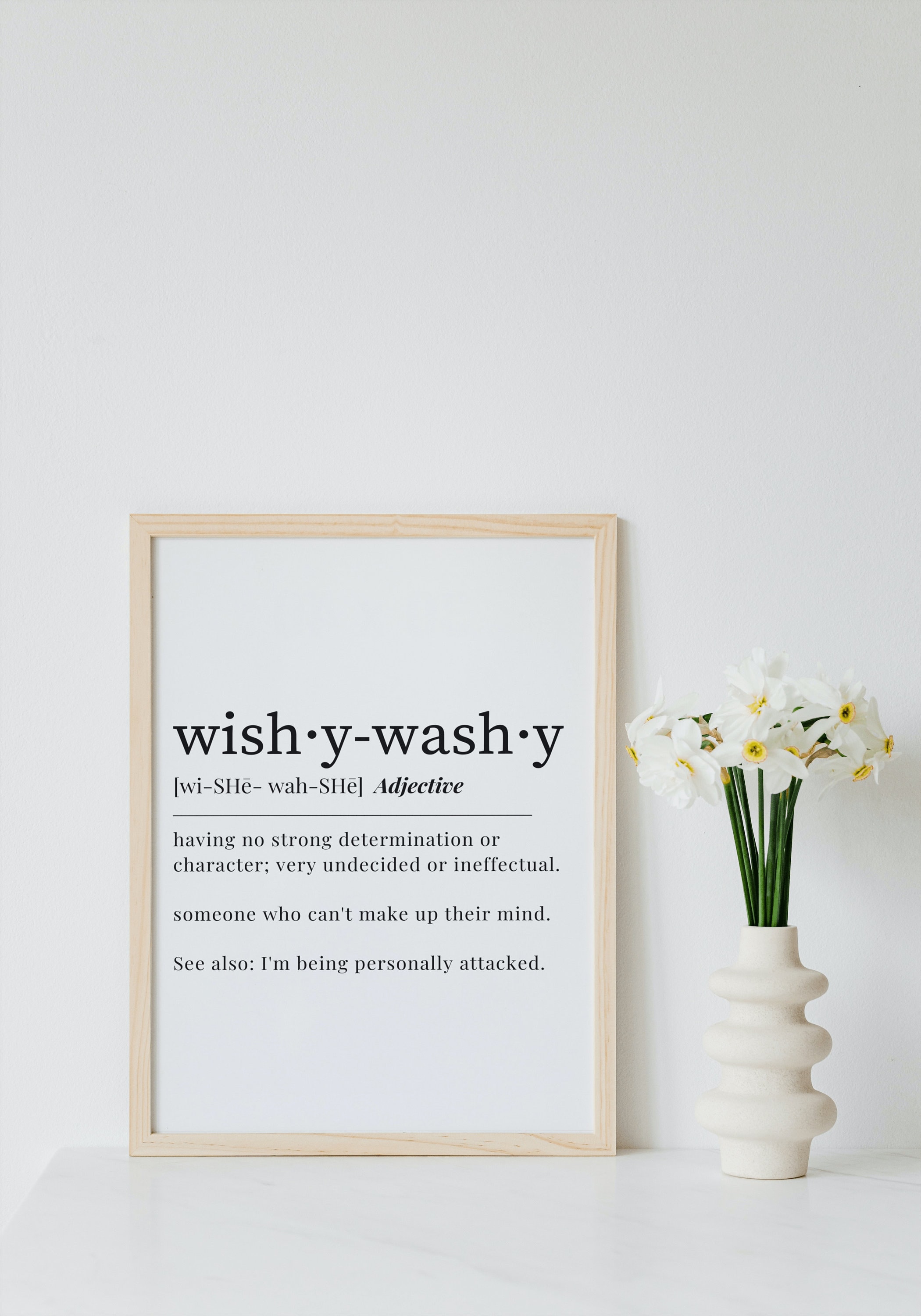 Wishy-washy Definition Print Funny Office Wall Art Humorous - Etsy