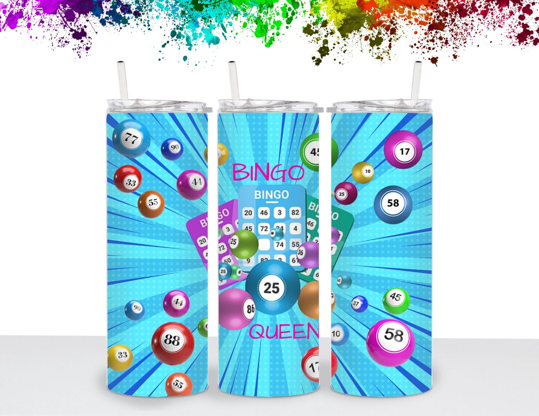 Bingo Queen 20oz TUMBLER Wrap Png, Digital Download, Bingo Fan, Bingo ...