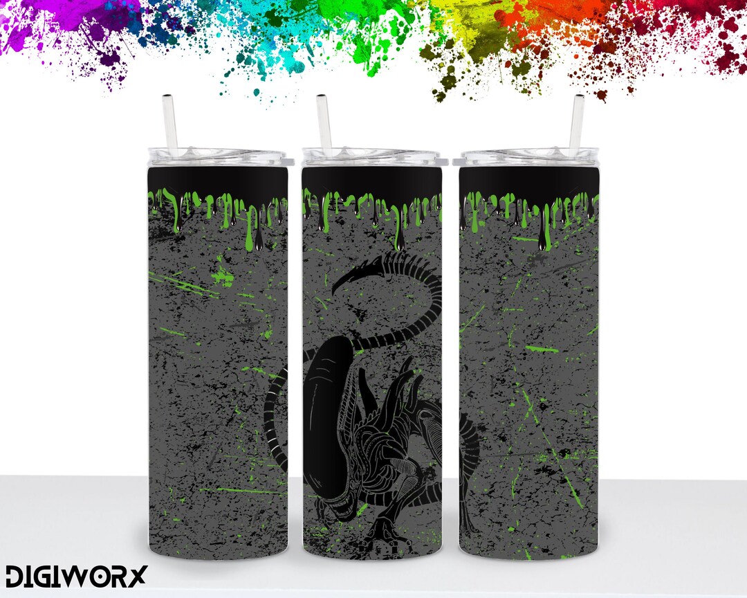 Buy ALIEN XENOMORPH 20oz Tumbler Wrap, ALIENS Tumbler Wrap Png, Alien ...