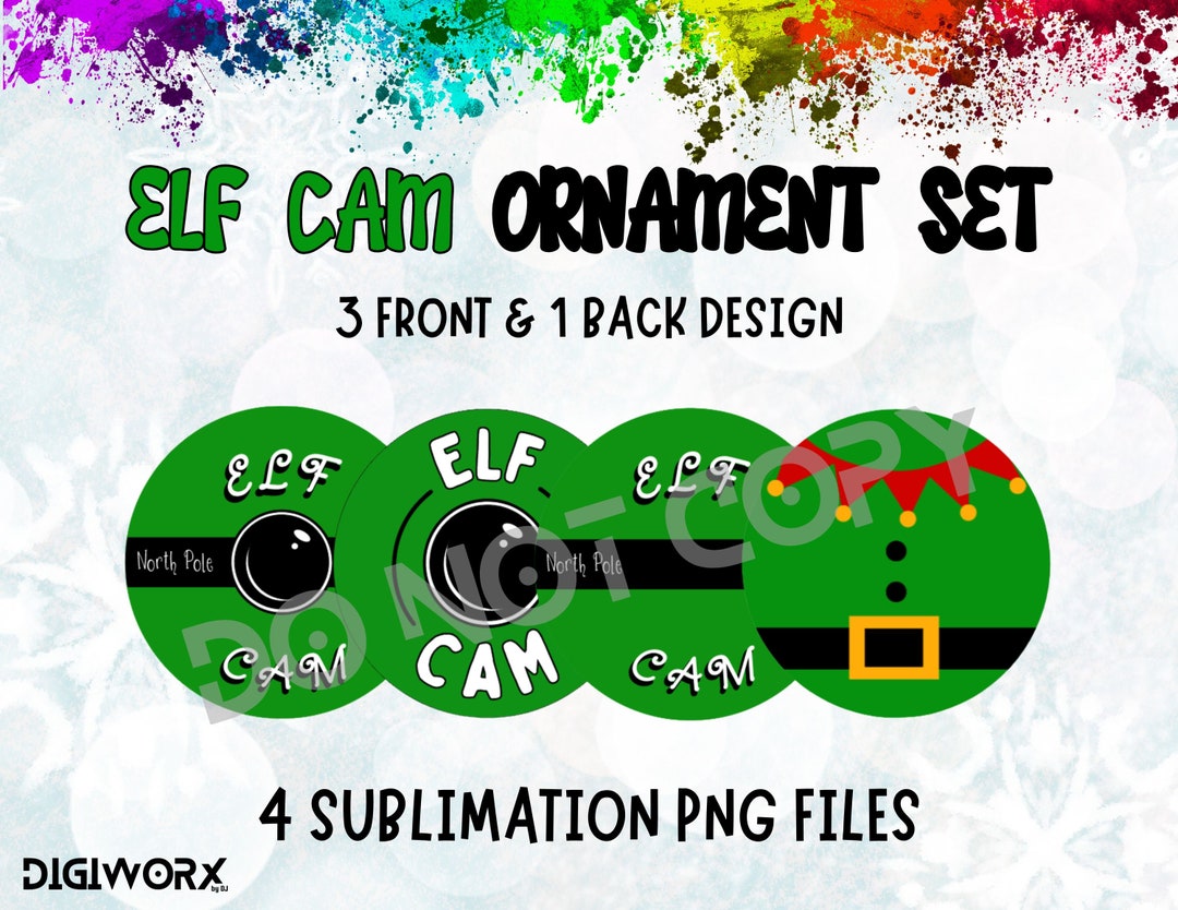 ELF CAM, Christmas Ornament Set, 4 Png Elements, Christmas Ornament ...