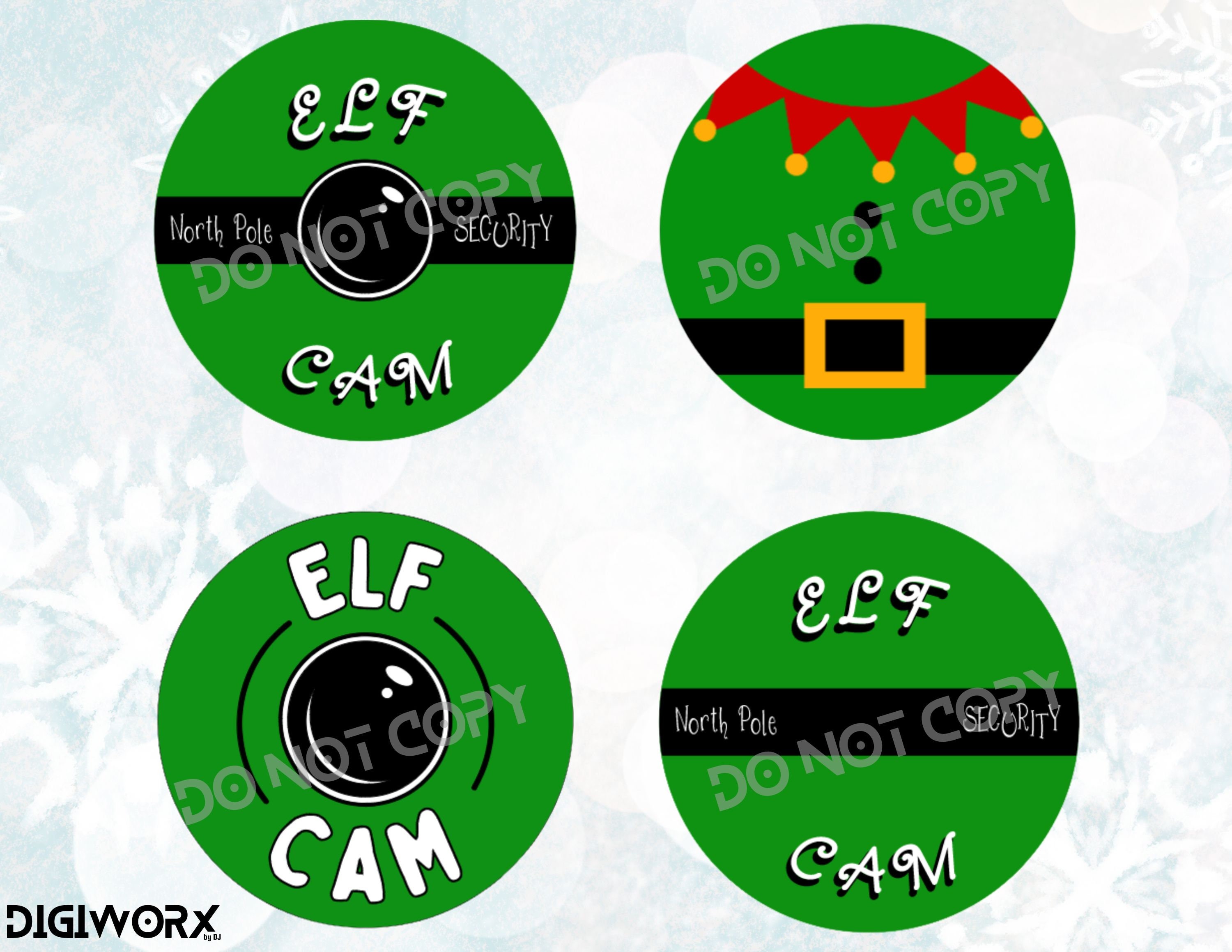 ELF CAM, Christmas Ornament Set, 4 Png Elements, Christmas Ornament ...