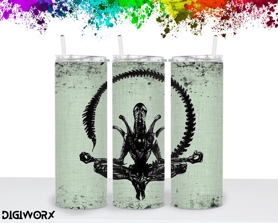 ALIEN XENOMORPH 20oz Tumbler Wrap, ALIENS Tumbler Wrap Png, Alien Movie ...