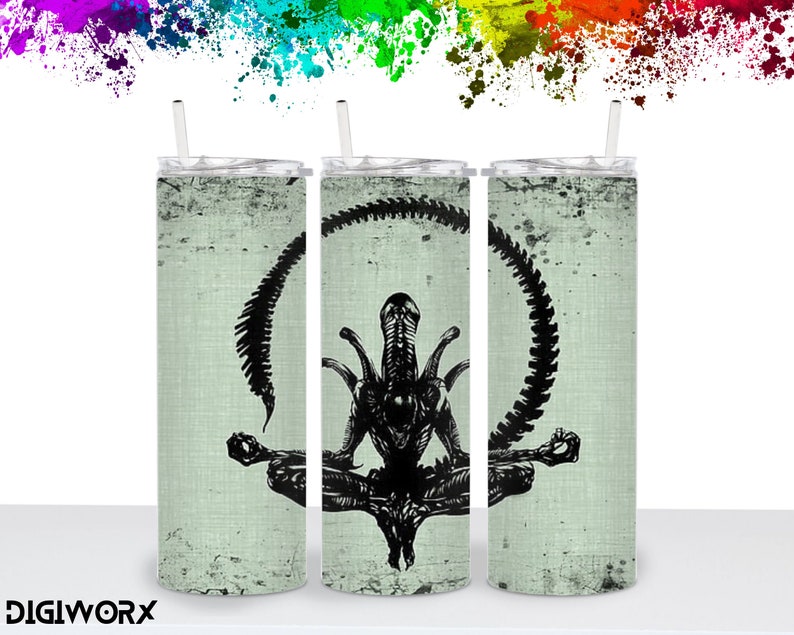 ALIEN XENOMORPH 20oz Tumbler Wrap, ALIENS Tumbler Wrap Png, Alien Movie ...