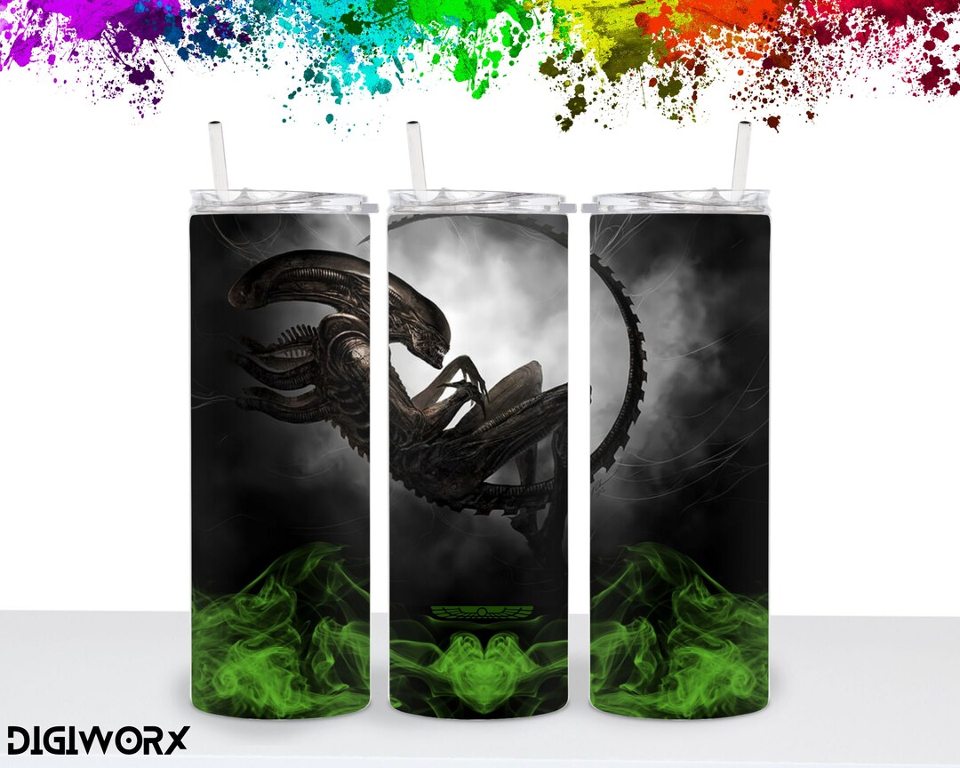 ALIEN XENOMORPH 20oz Tumbler Wrap, ALIENS Tumbler Wrap Png, Alien Movie ...