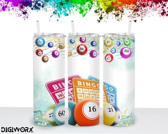 Bingo Theme 20oz TUMBLER Wrap Png, Bingo Queen, Digital Download, Bingo ...