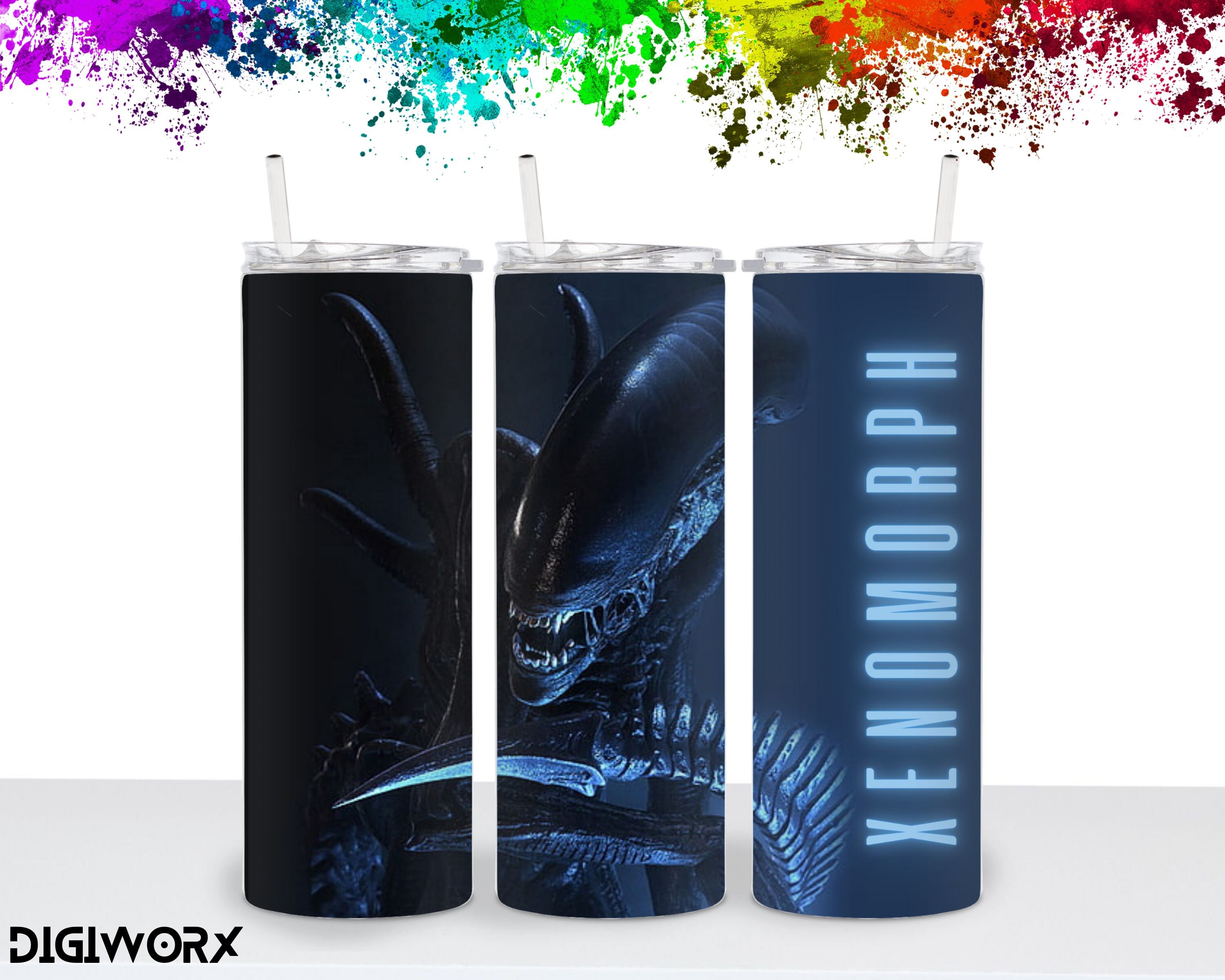 ALIEN XENOMORPH 20oz Tumbler Wrap, ALIENS Tumbler Wrap Png, Alien Movie ...