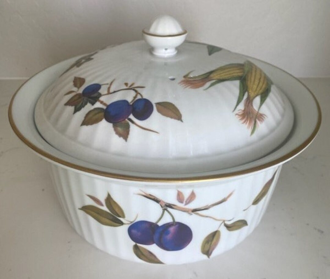 Vintage Evesham Fine Oven China Royal Worcester Casserole Covered Dish ...