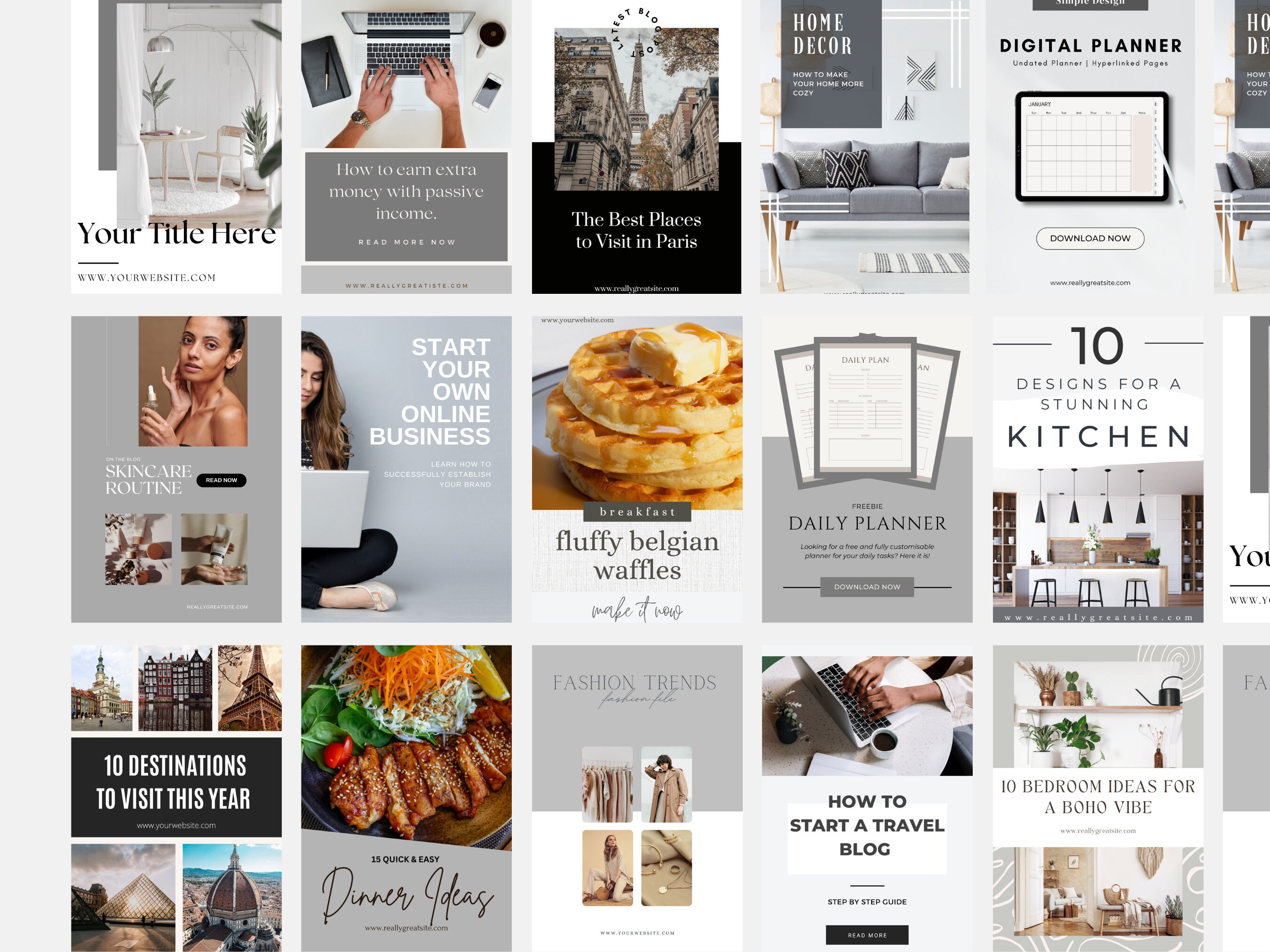 30 Pinterest Pin Templates | Pinterest Templates | Canva Templates ...