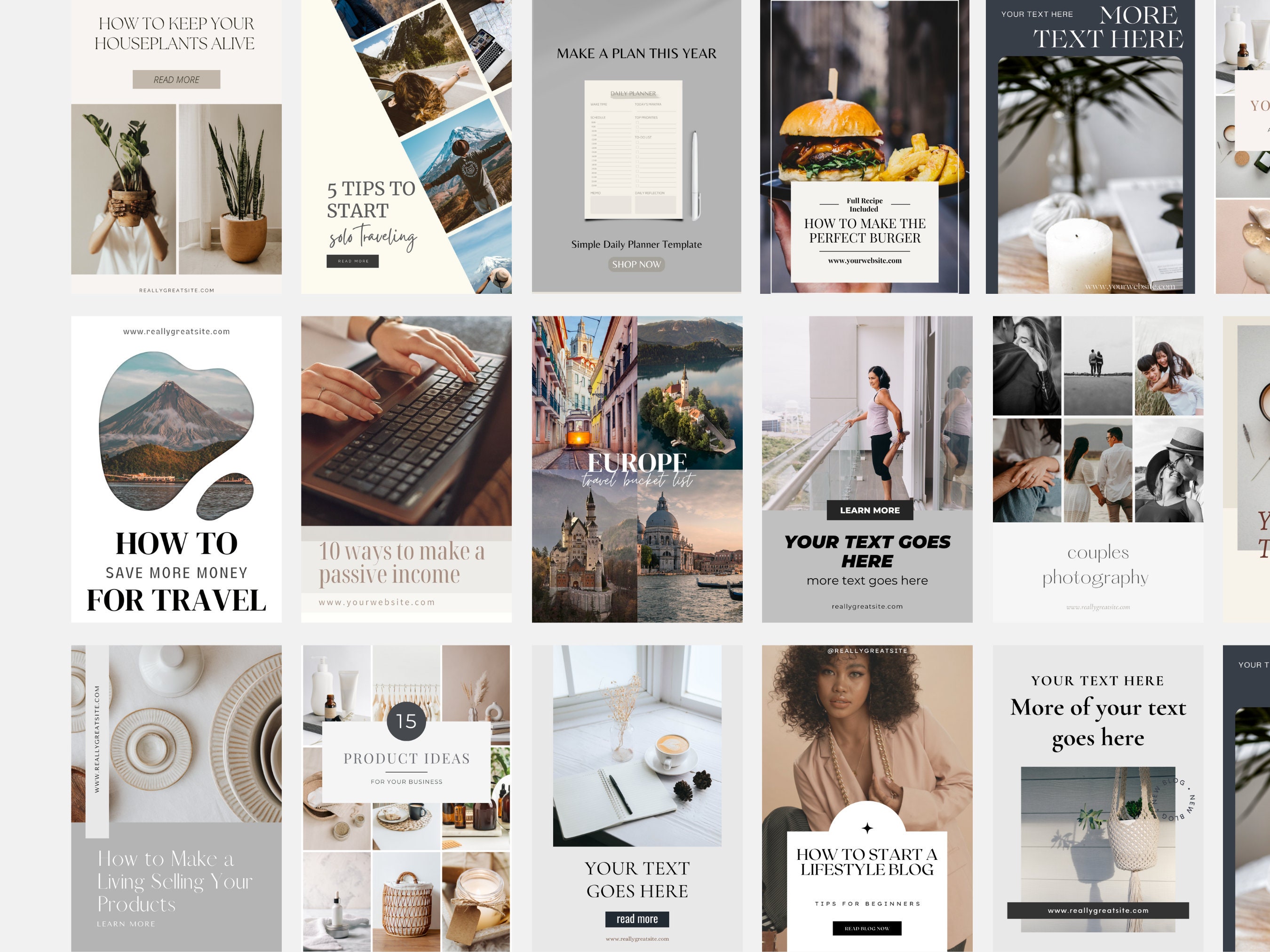 30 Pinterest Pin Templates | Pinterest Templates | Canva Templates ...