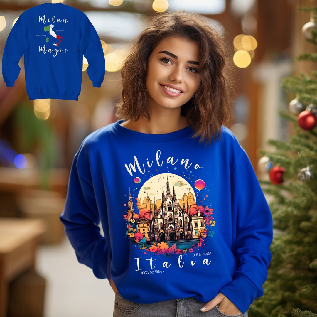 Milan Milano Sweatshirt, Italian Trendy Sweatshirt, Stylish Italy ...