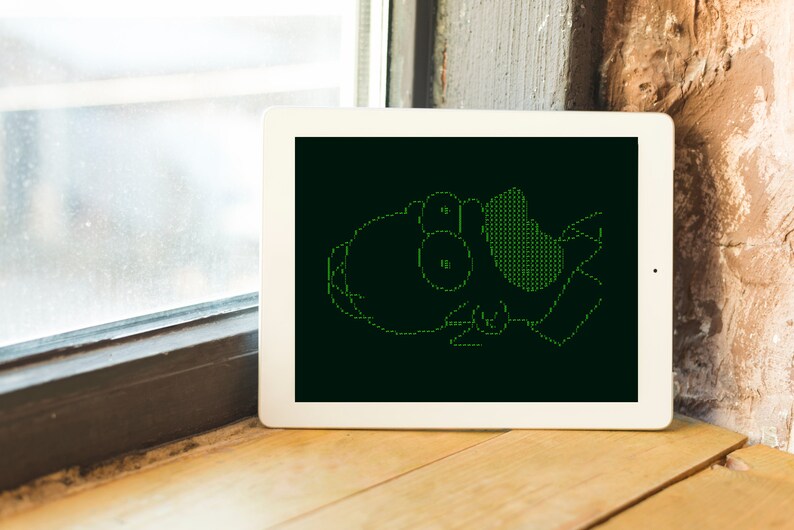 Homer Simpson ASCII Art Print Retro Computer Style Graphic Portrait ...