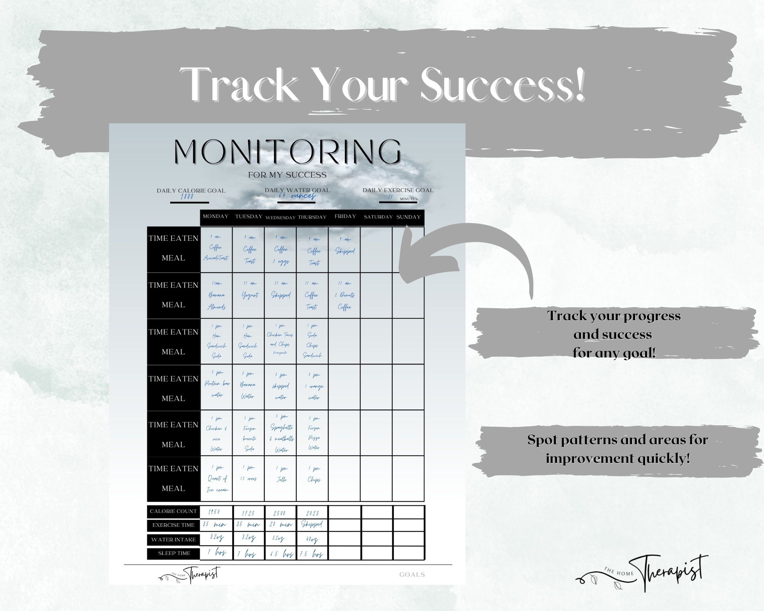 Goal Setting Planner Sheets for Mental Health, Wellness, Printable Goal ...