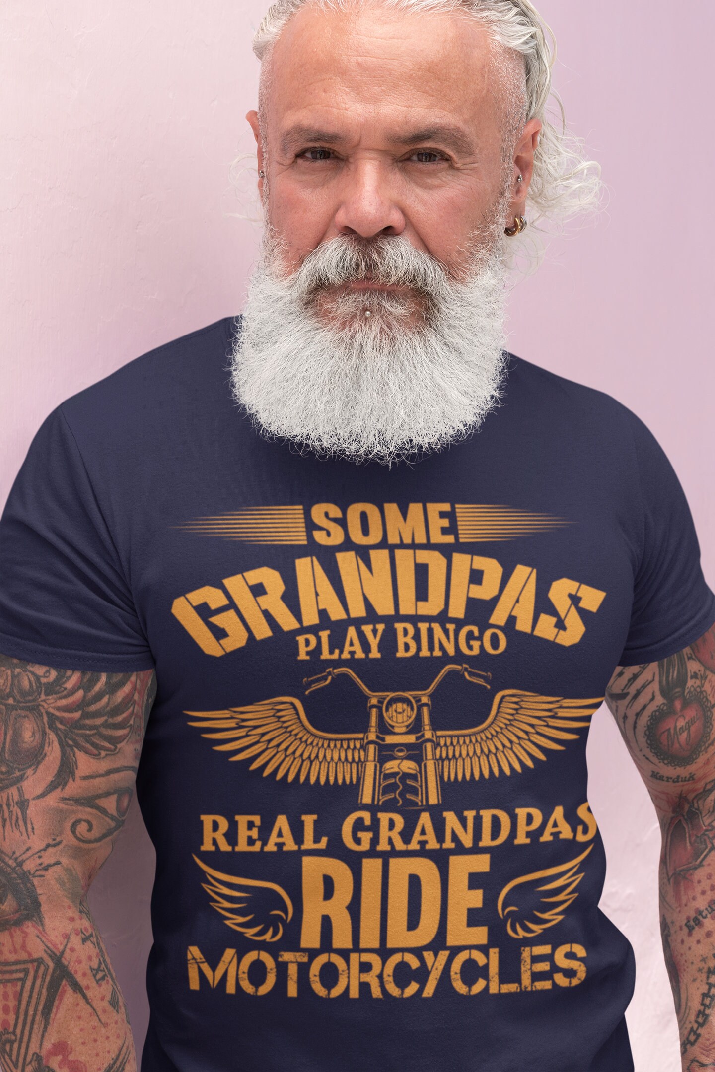 Grandpa's Biker Gang Tee, Proud Grandpa Motorcycle Shirt, Badass ...