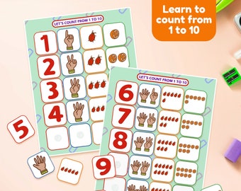 Preschool Count and Match Activity Sheet - Etsy