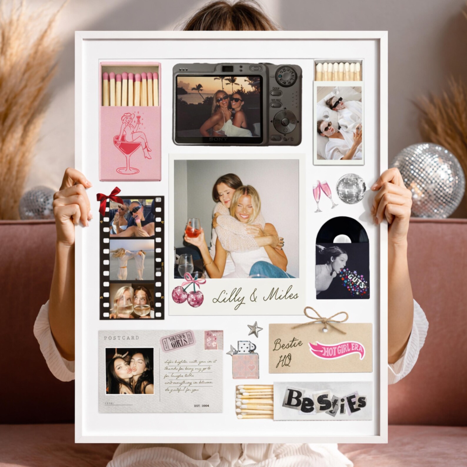 Bestie Gift Matchbox Canva Template, DIY Poster Gift for Sister Best ...