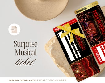 Printable Phantom of the Opera Broadway Surprise Ticket, Musical Collectible Theater Ticket ...