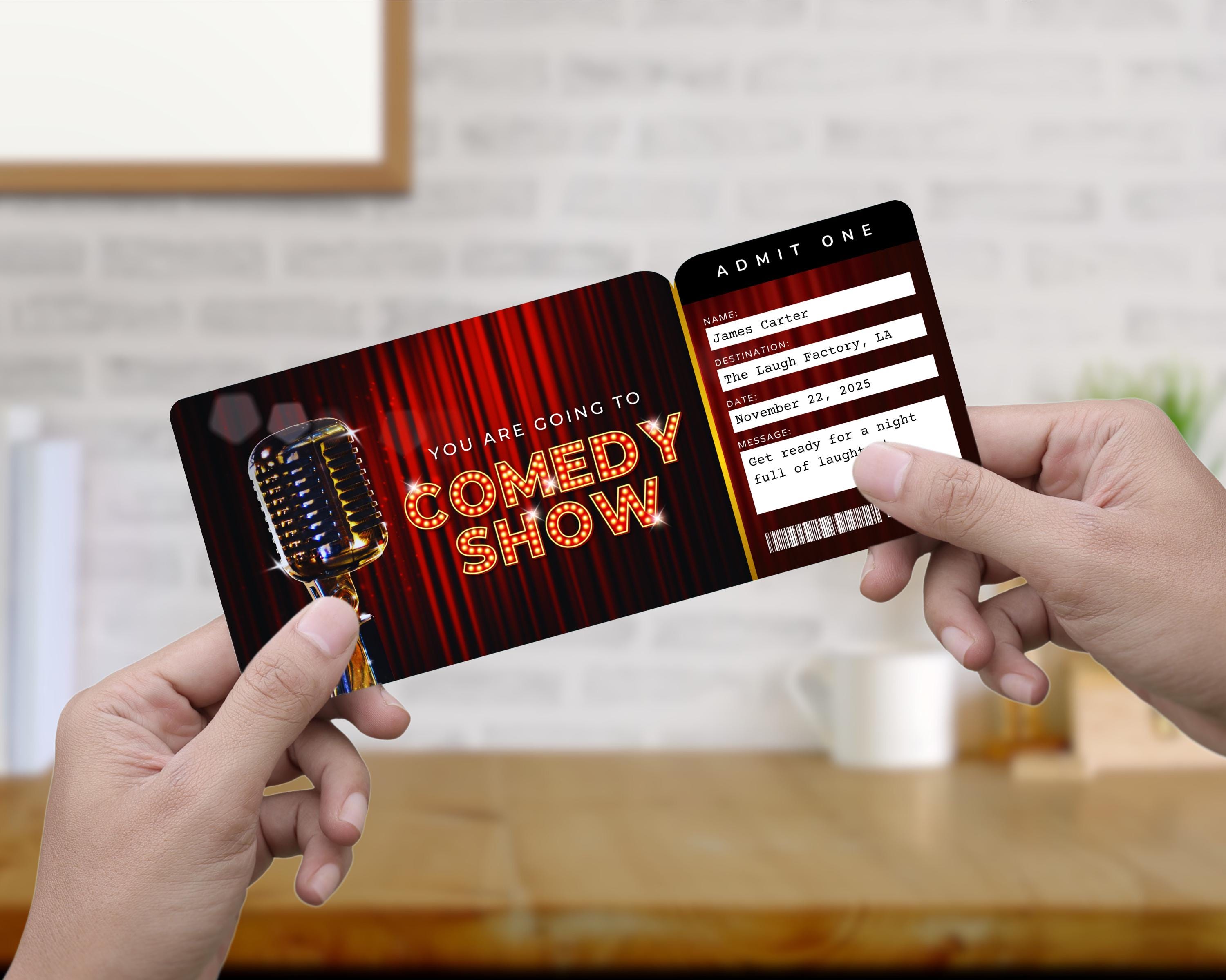 Printable Comedy Show Surprise Ticket, Stand up Comedy Event Invitation ...