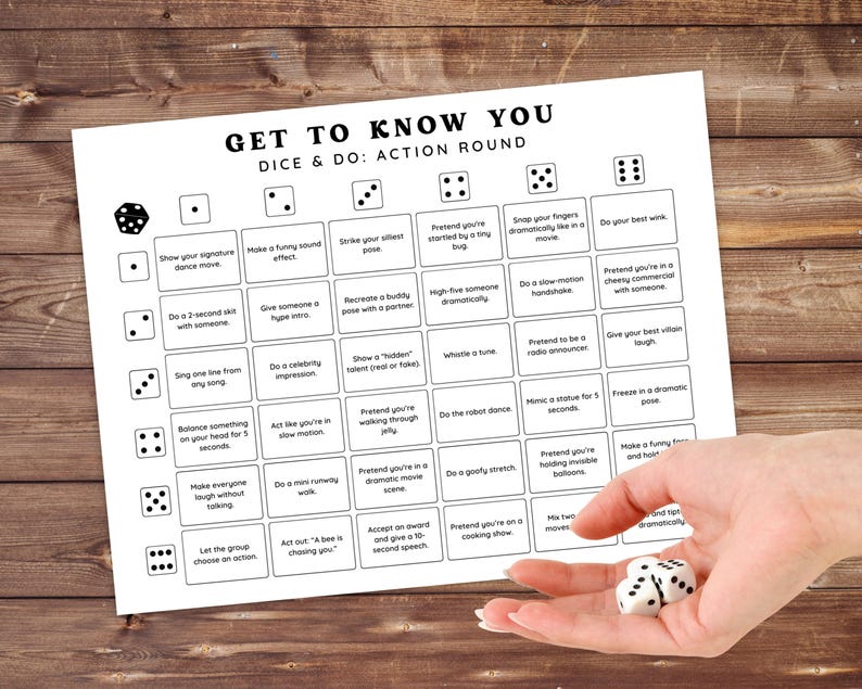 Ice Breaker Dice Game, Get to Know You, Fun Facts, Icebreaker Games ...