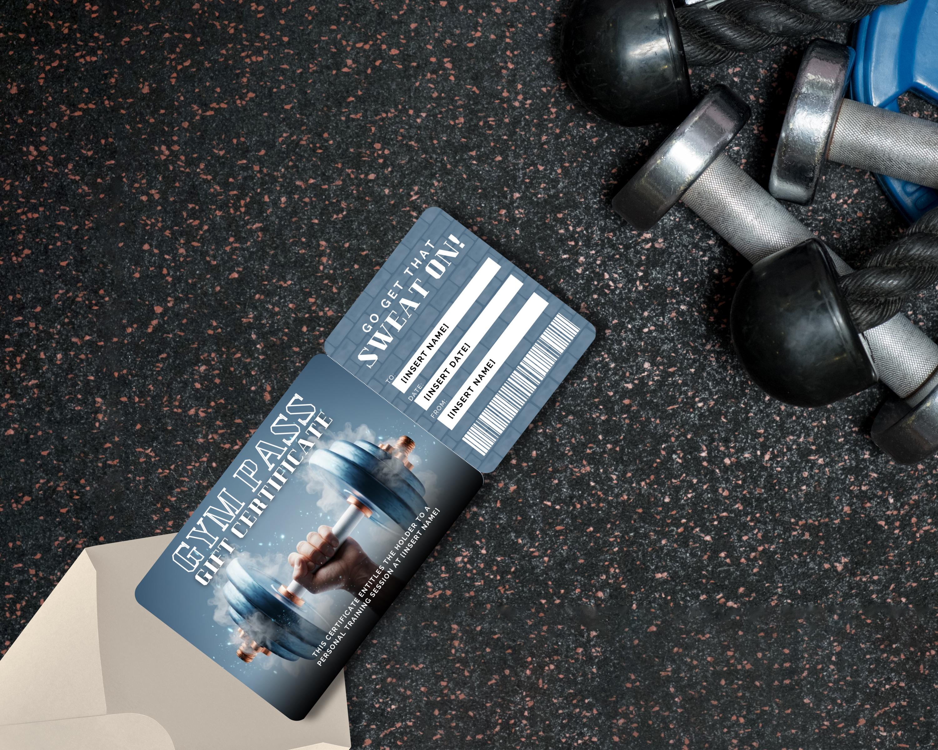 Printable Gym Gift Certificate, Editable Gym Vouchers, Appreciation ...