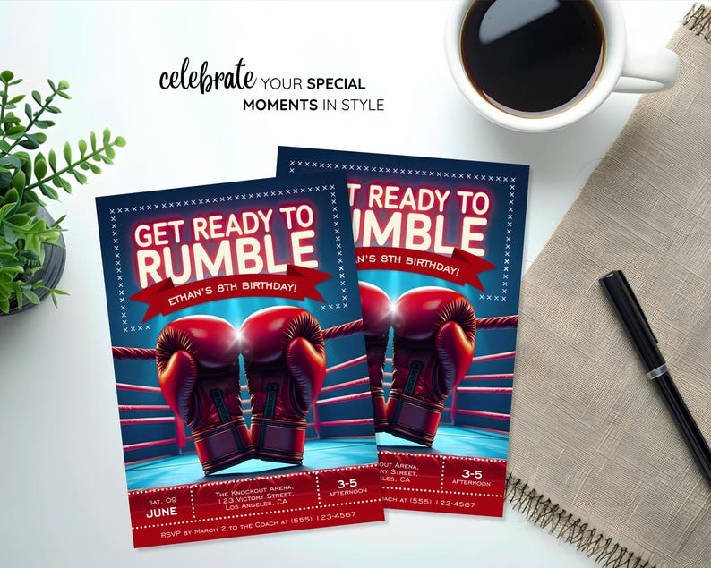 Boxing Birthday Invitation Template, Printable & Digital, Boxing Party ...