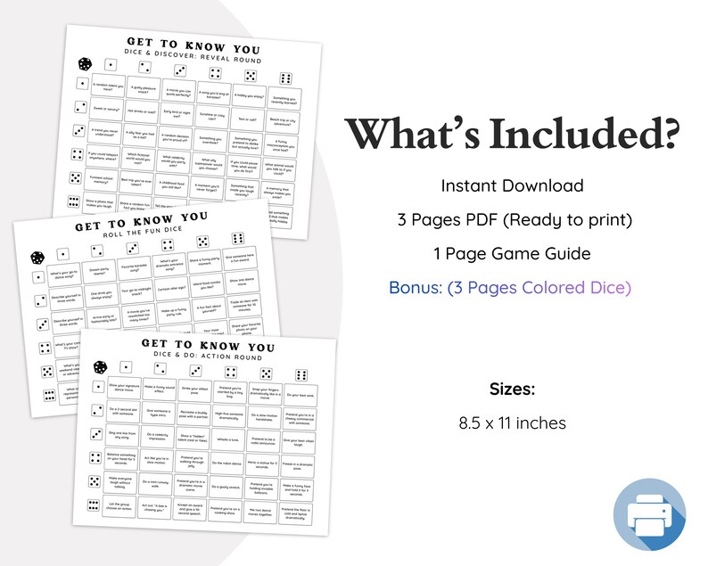 Ice Breaker Dice Game, Get to Know You, Fun Facts, Icebreaker Games ...