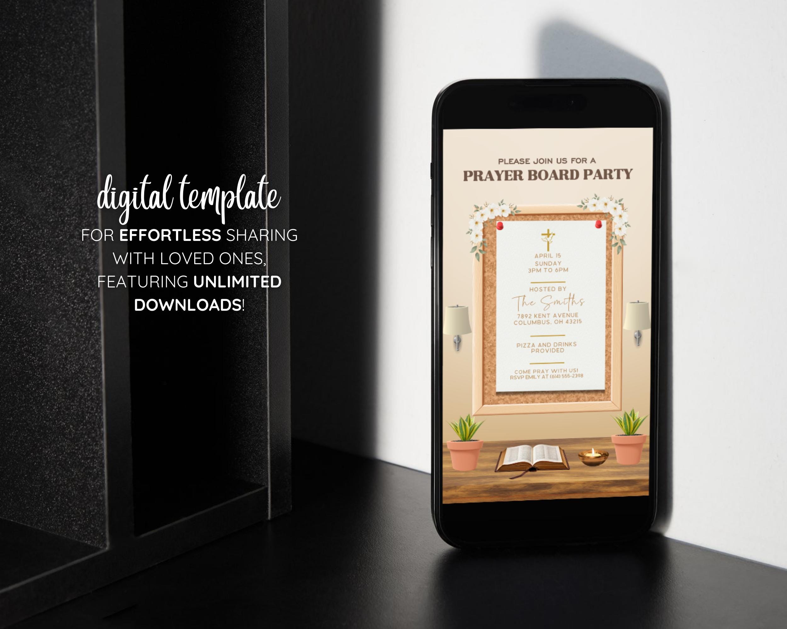 Prayer Board Party Invitation Template, Prayer Party Invite, Prayer ...