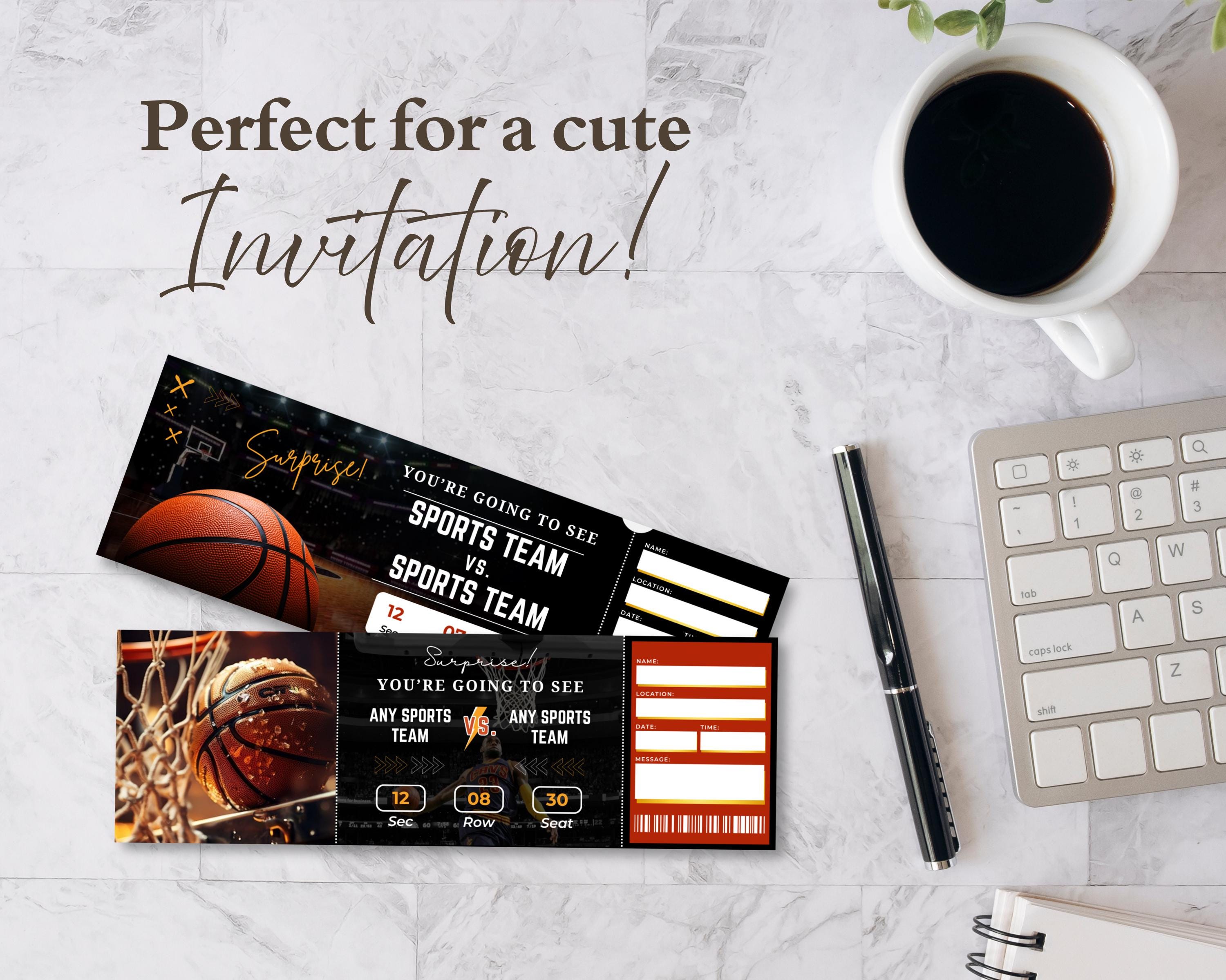 Basketball Game Ticket Stub Template Gift Souvenir, Gift Professional ...