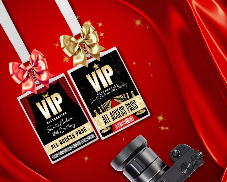 Editable VIP Pass Party Template: Red Carpet Invitation (digital ...