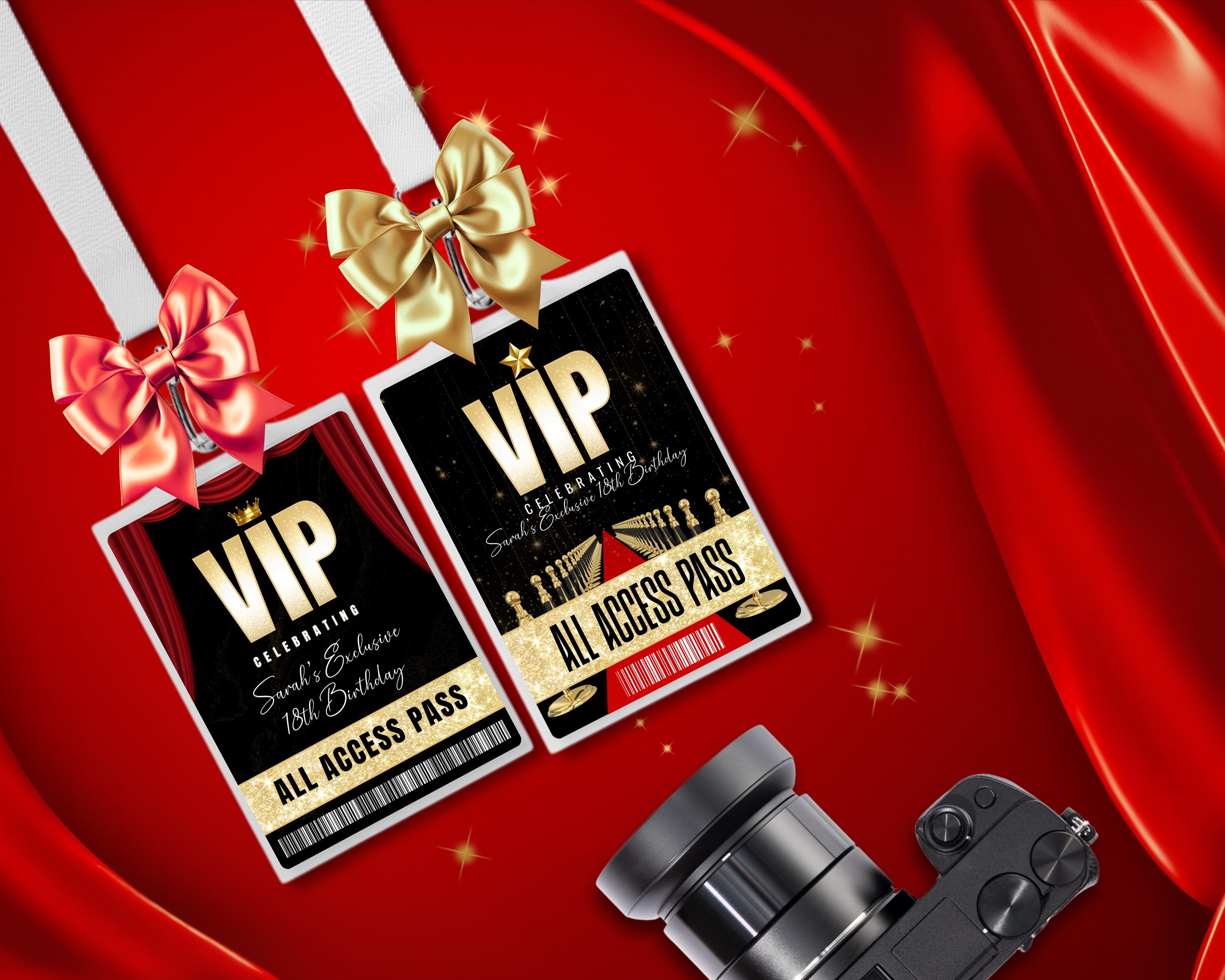 Editable VIP Pass Party Template: Red Carpet Invitation (digital ...
