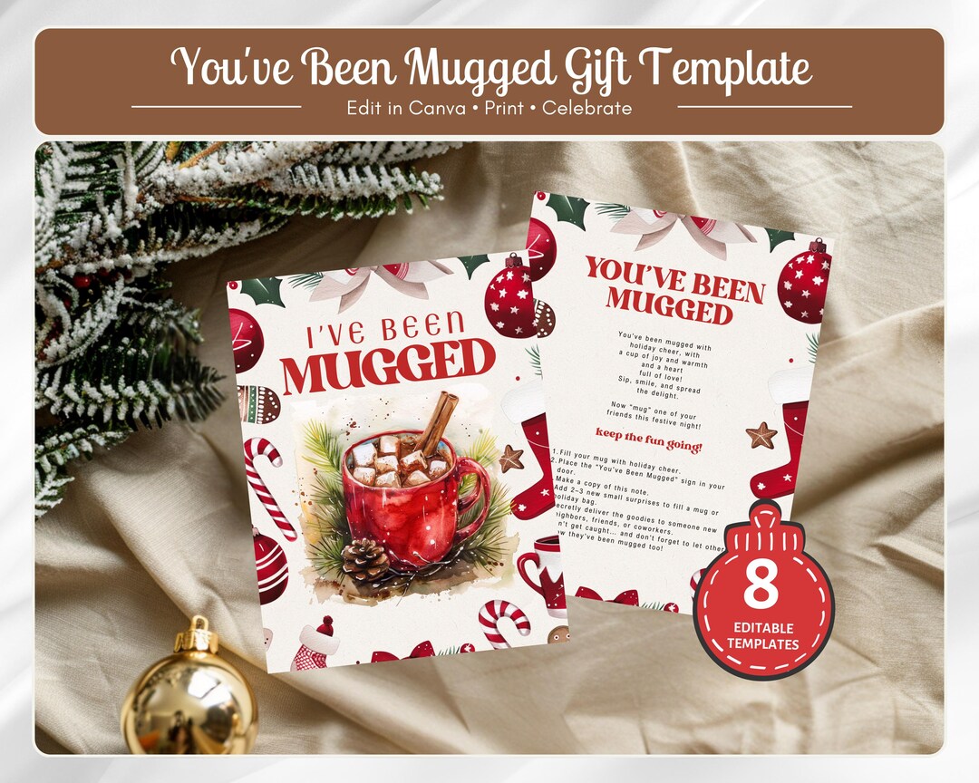 You've Been Mugged Printable, We've Been Mugged Christmas Game, Mug ...