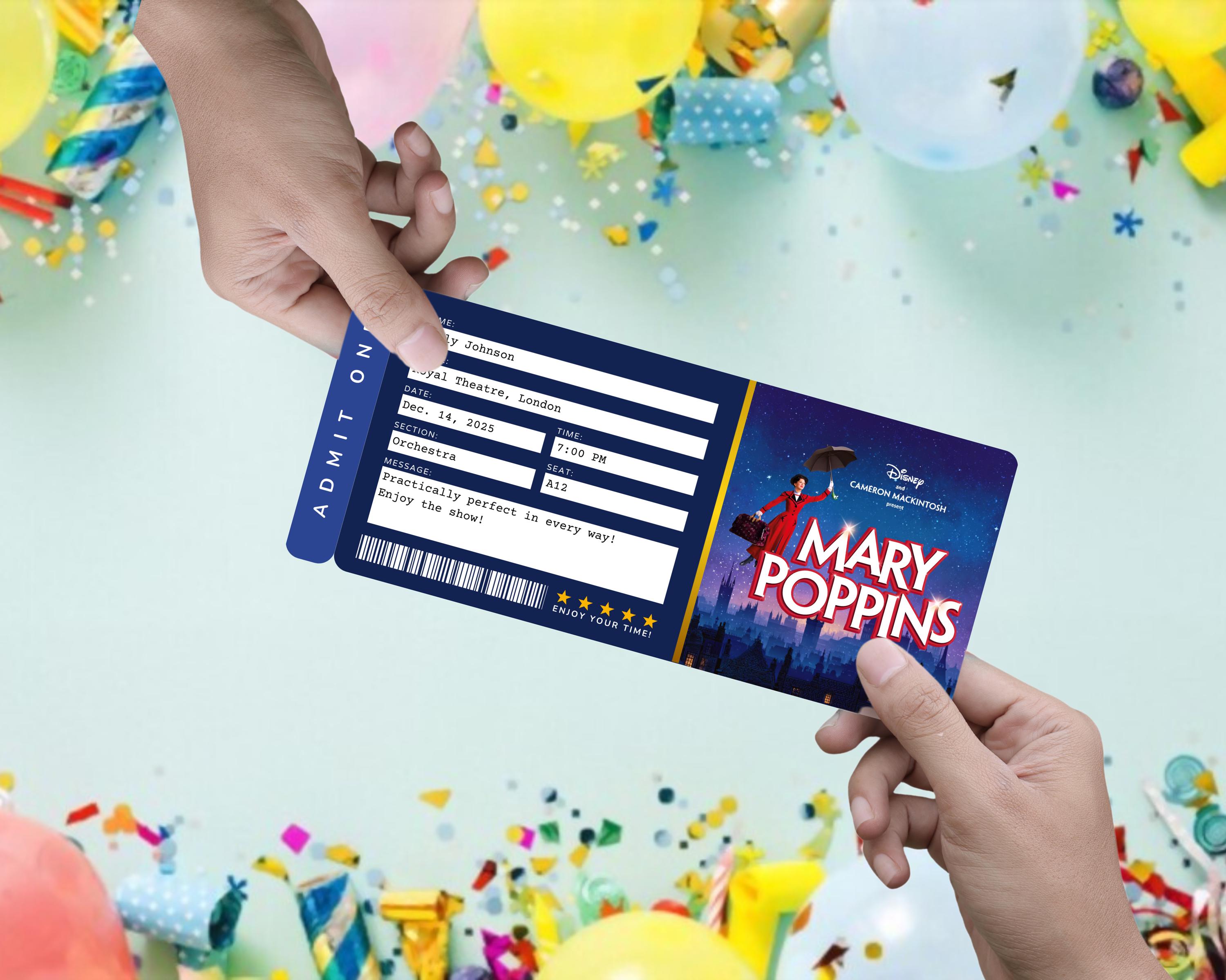 Printable Mary Poppins Broadway Surprise Ticket (PDF) - Etsy